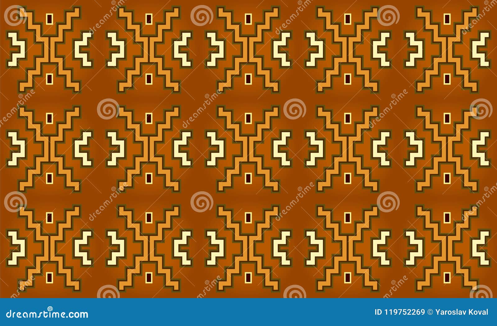 Aztec Chile Language Pattern Seamless Boho Style. Stock Illustration ...