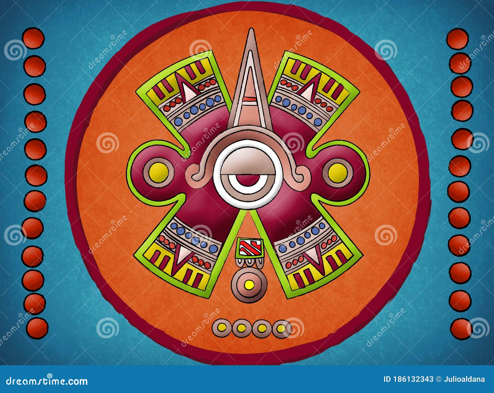 Aztec Mayan Symbol Illustration Codex Style. Stock Illustration ...