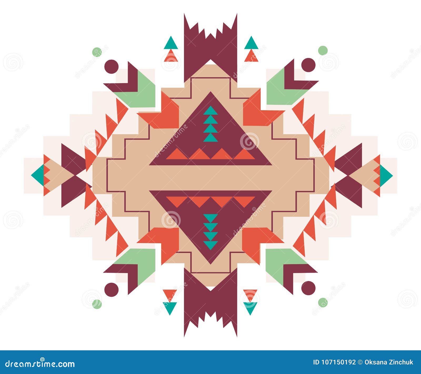 Aztec Print Vector Pattern Background Stock Vector - Illustration of abstract, colored: 107150192