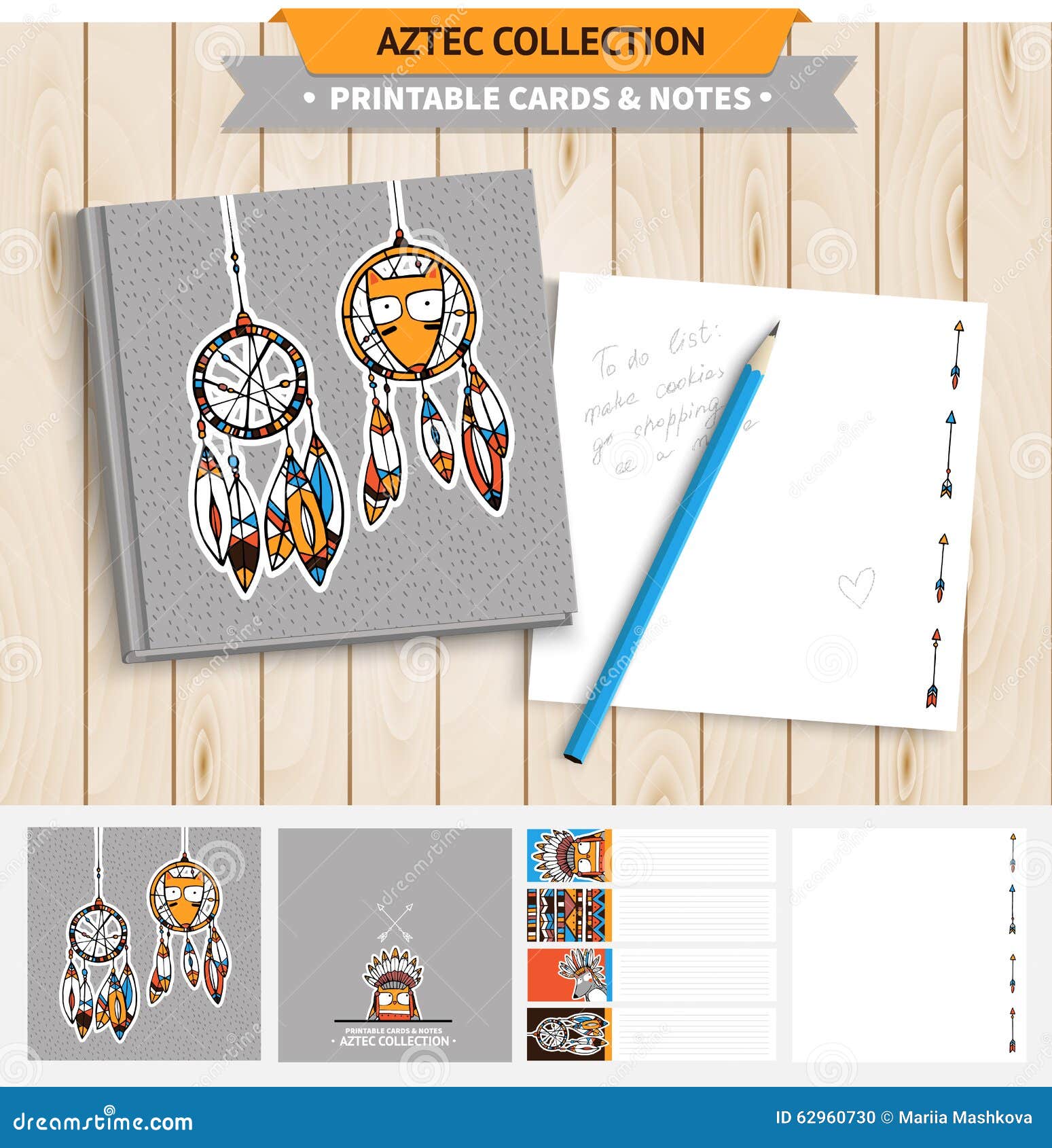 Aztec printable set. stock vector. Illustration of hand - 62960730