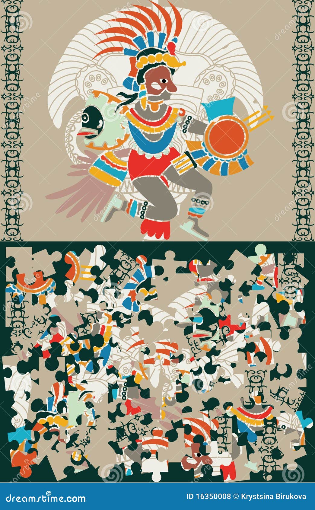 Aztec Puzzle, Slices and the Decision Stock Vector - Illustration of ...