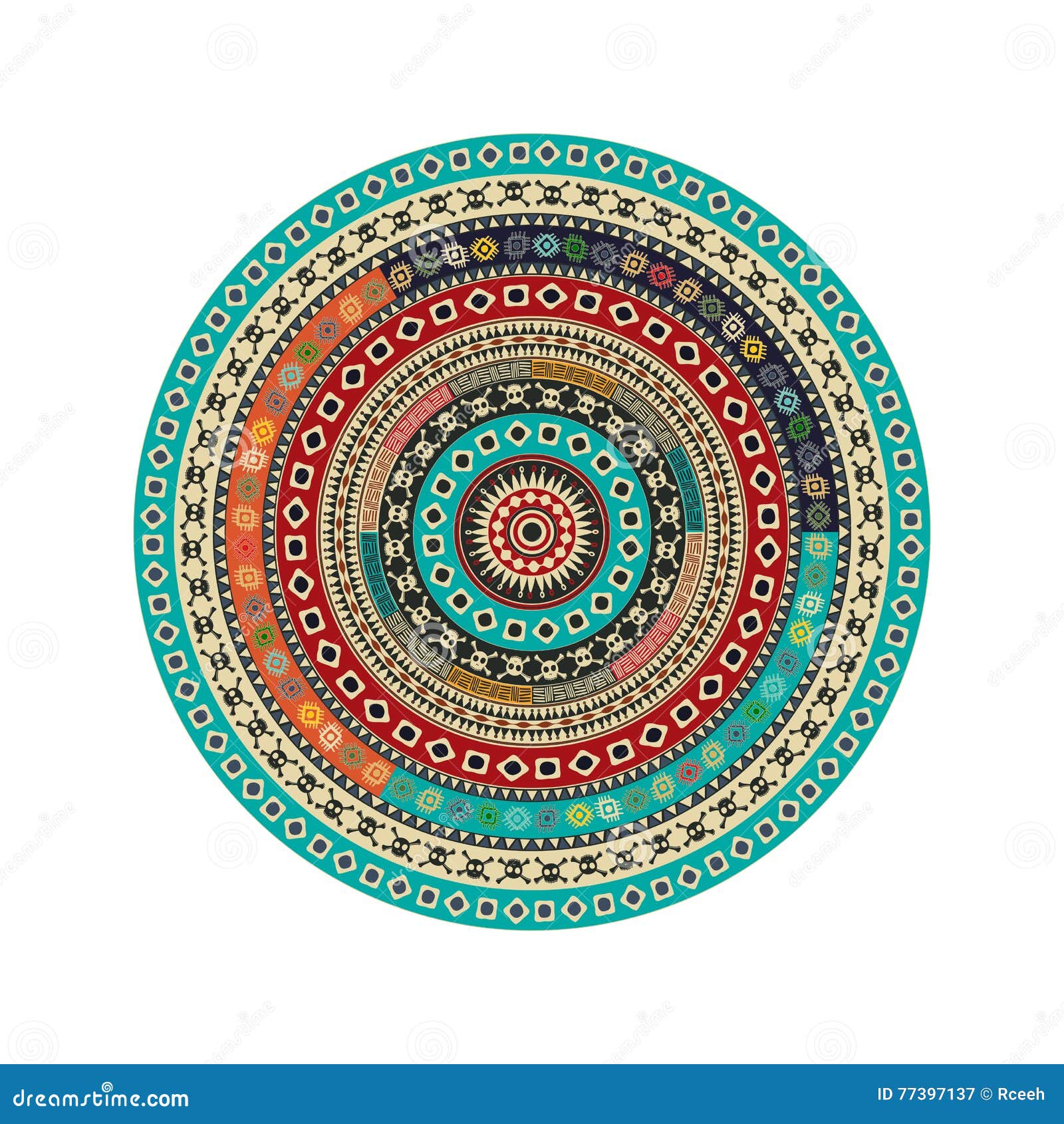 Aztec round motif stock vector. Illustration of ornament - 77397137