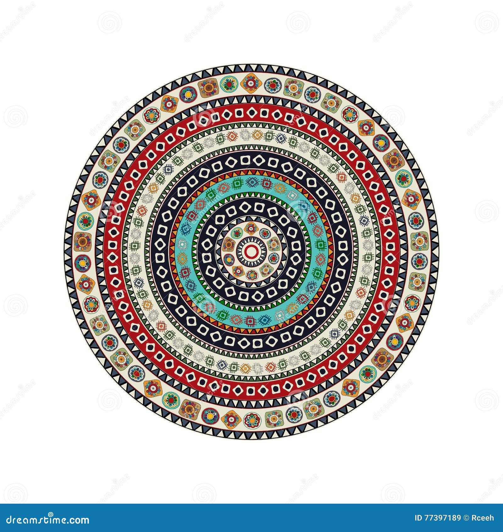 Aztec round motif stock vector. Illustration of symmetric - 77397189