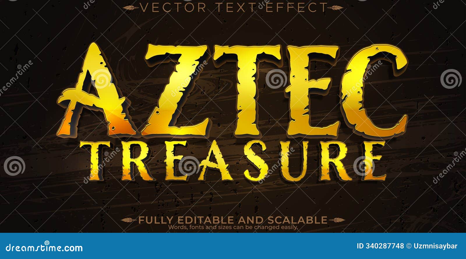 Aztec Ruin Text Effect, Editable Maya and Peru Text Style Stock Vector ...