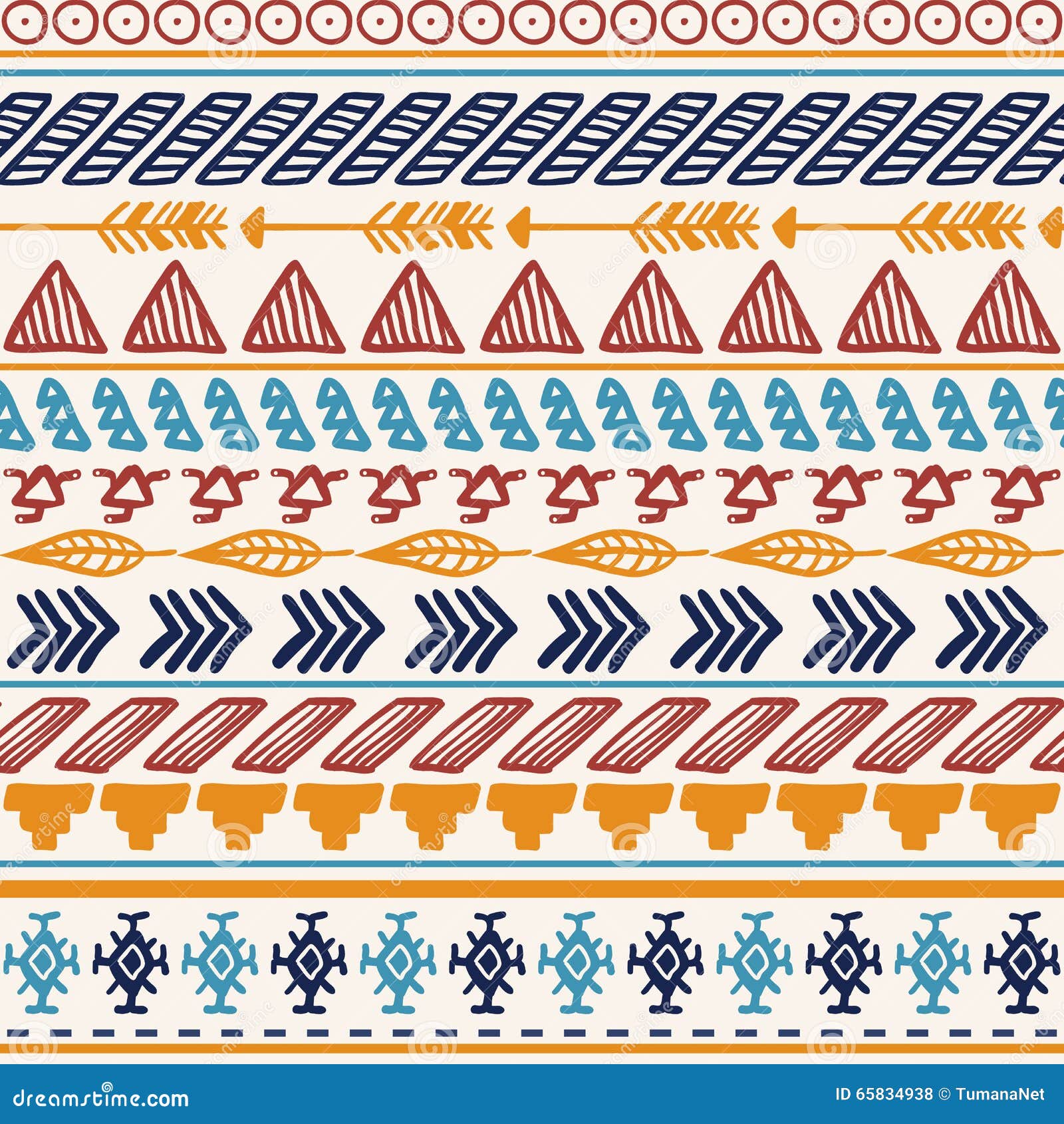 Aztec Seamless Background. Tribal Ethnic Colorful Pattern Stock Vector ...