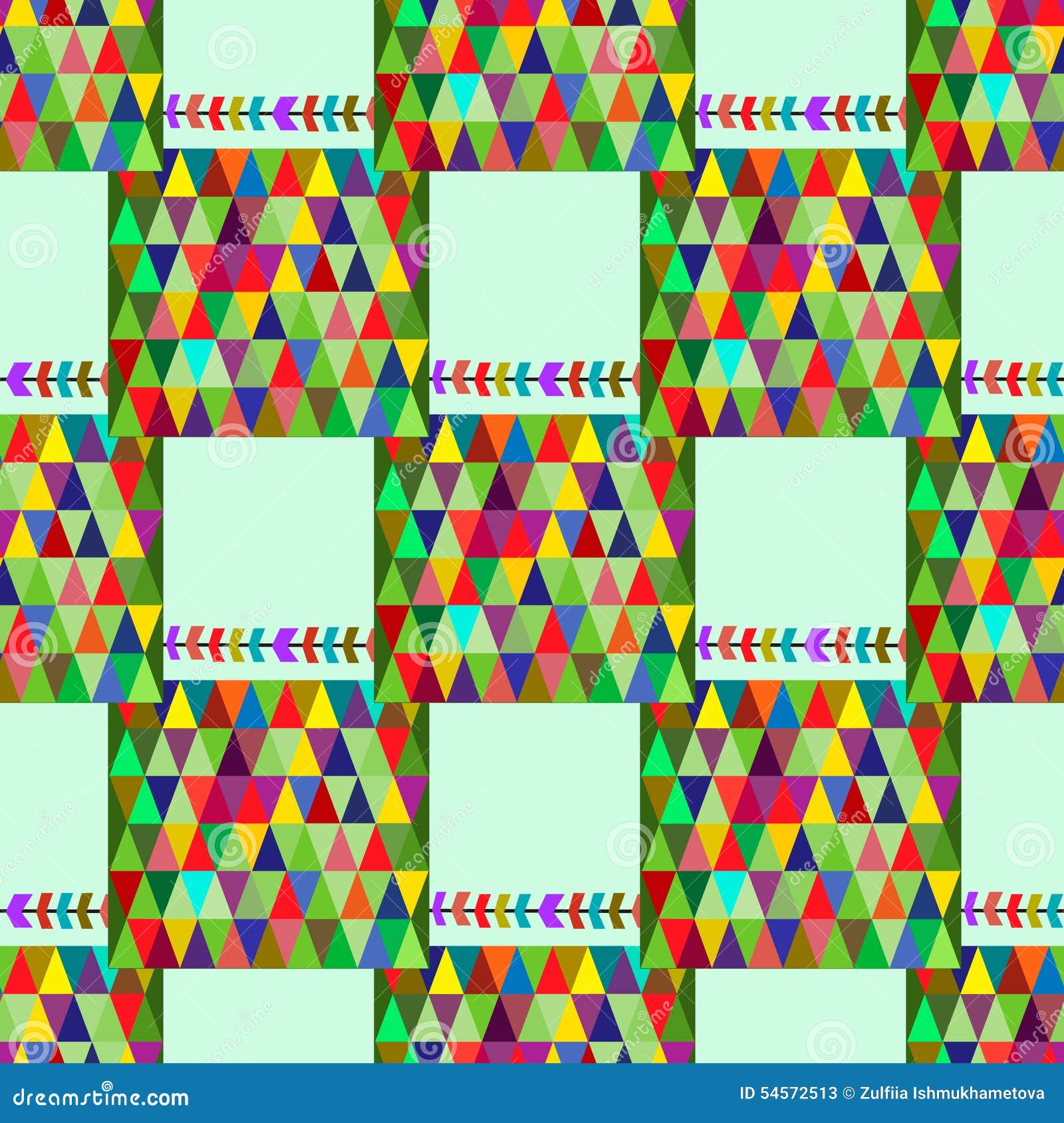 Aztec Seamless Pattern with Triangles Stock Vector - Illustration of ...