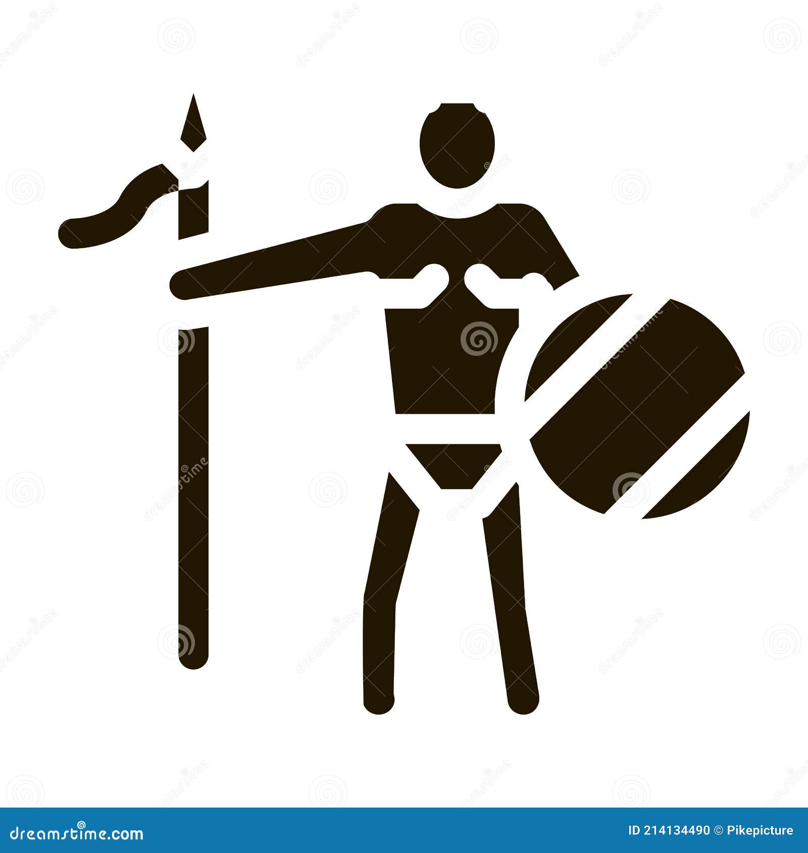 Aztec with Spear and Shield Illustration Stock Vector - Illustration of ...