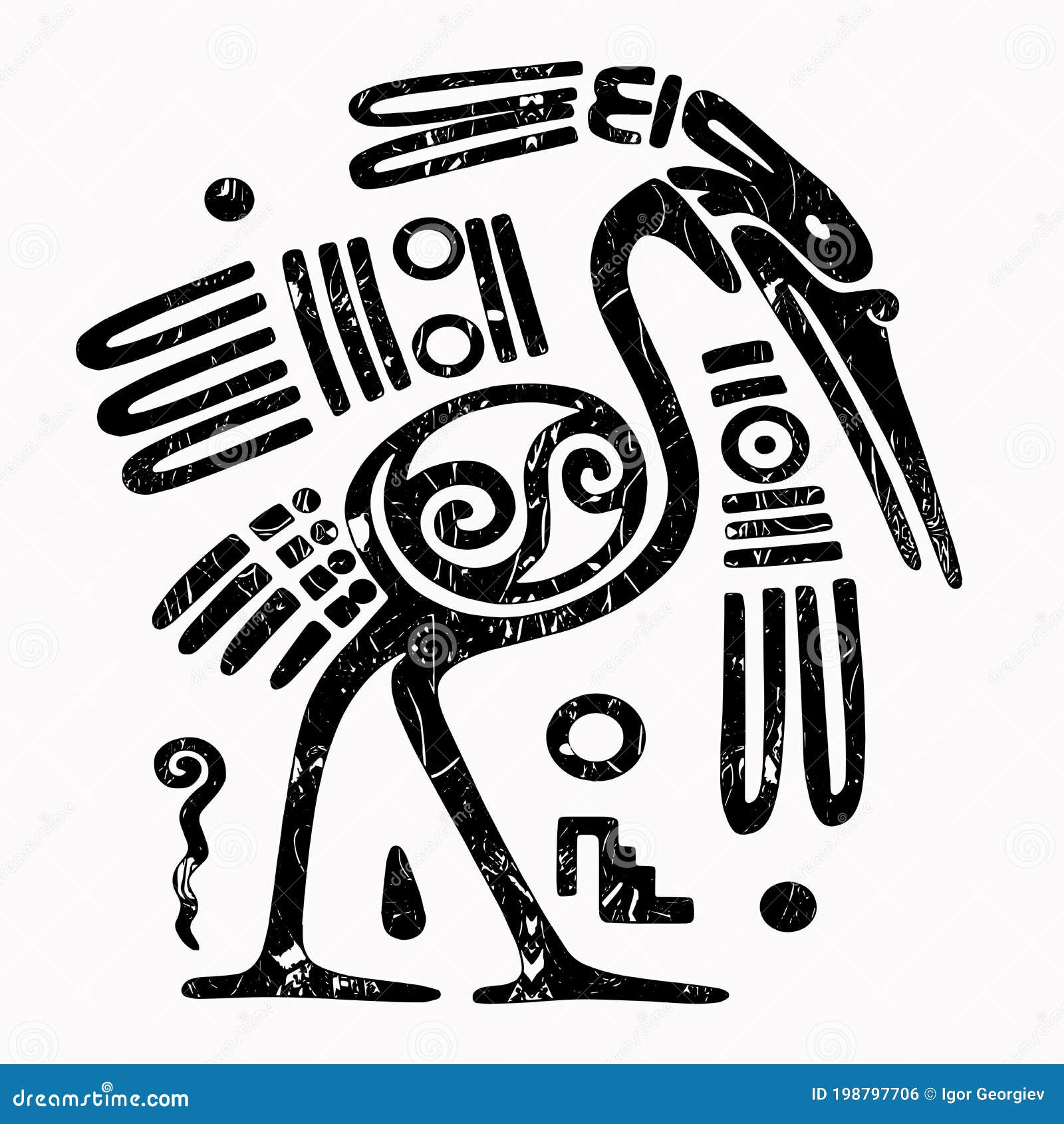 Aztec Spirit Animal. Set of Aztec Labels and Elements. Vector Set ...