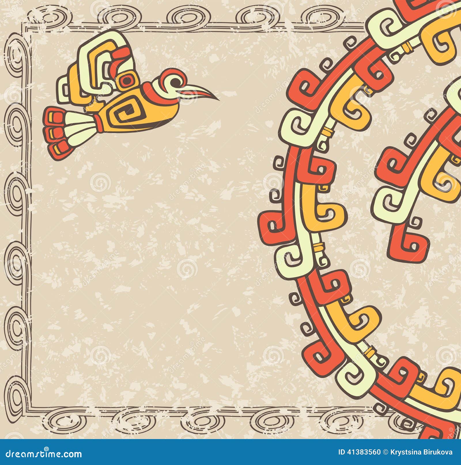 Aztec Style, Bird and Pattern Backgroun Stock Vector - Illustration of ...