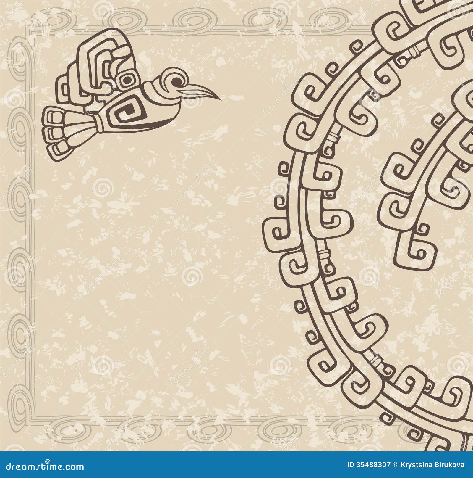 Aztec Bird Stencil Wn Two Variants Cartoon Vector | CartoonDealer.com ...