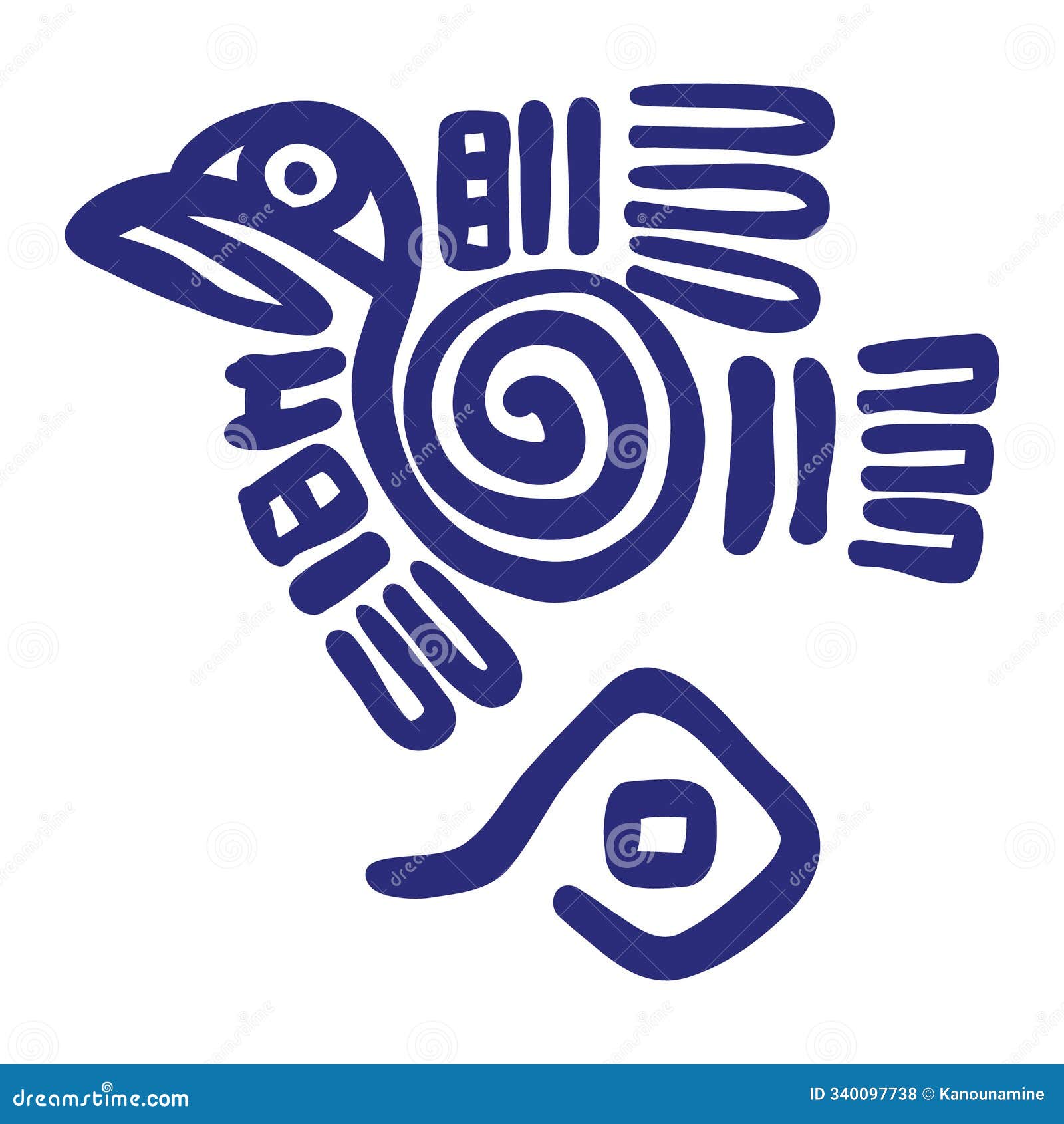 Aztec Style Mexican Tribal Birds Stock Illustration - Illustration of ...