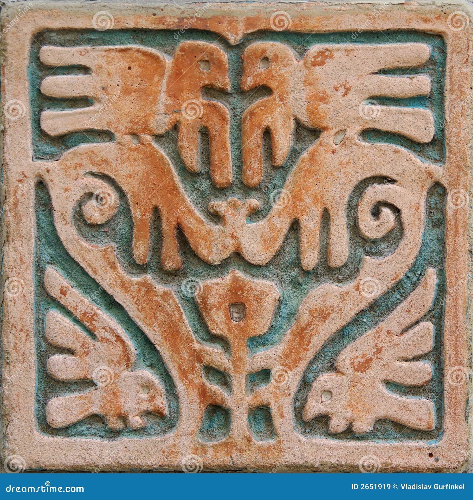 Aztec Style Wall Decoration Stock Image - Image of objects, perspective ...