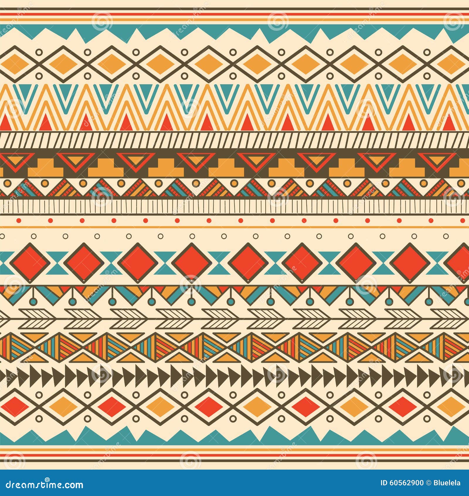 Aztec Tribal Pattern in Stripes Stock Vector - Illustration of aztec ...