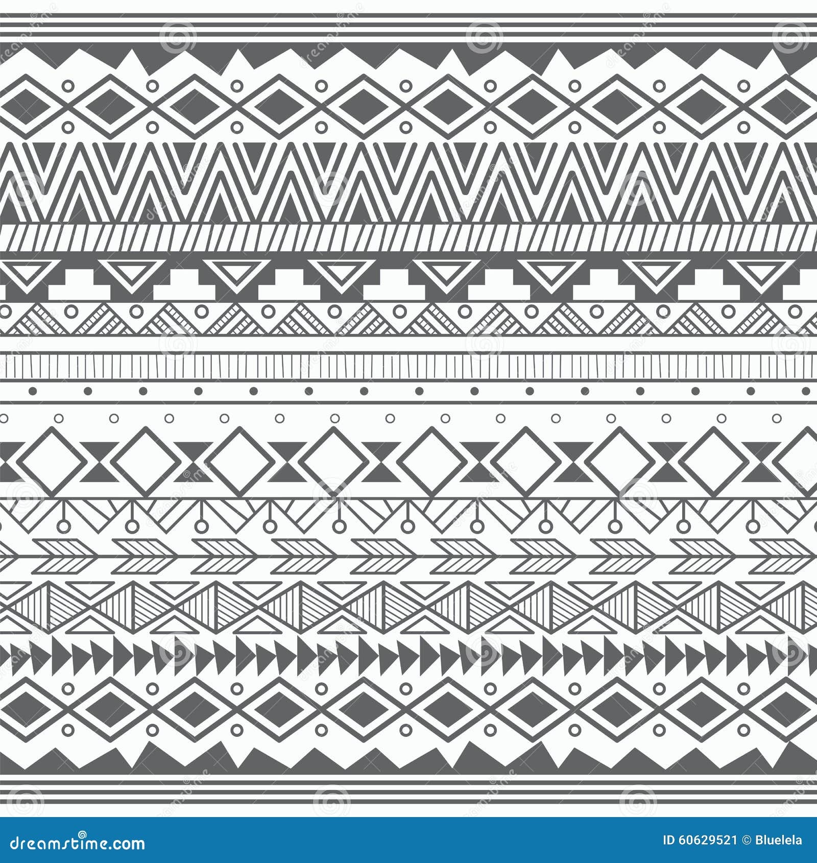 Aztec Tribal Pattern in Stripes Stock Vector - Illustration of lines ...