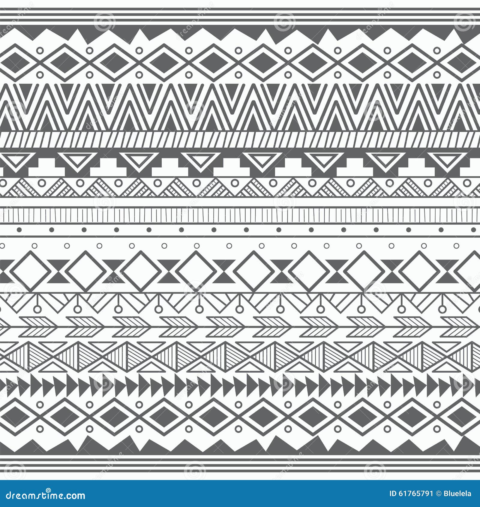 Aztec Tribal Pattern in Stripes Stock Vector - Illustration of graphic ...