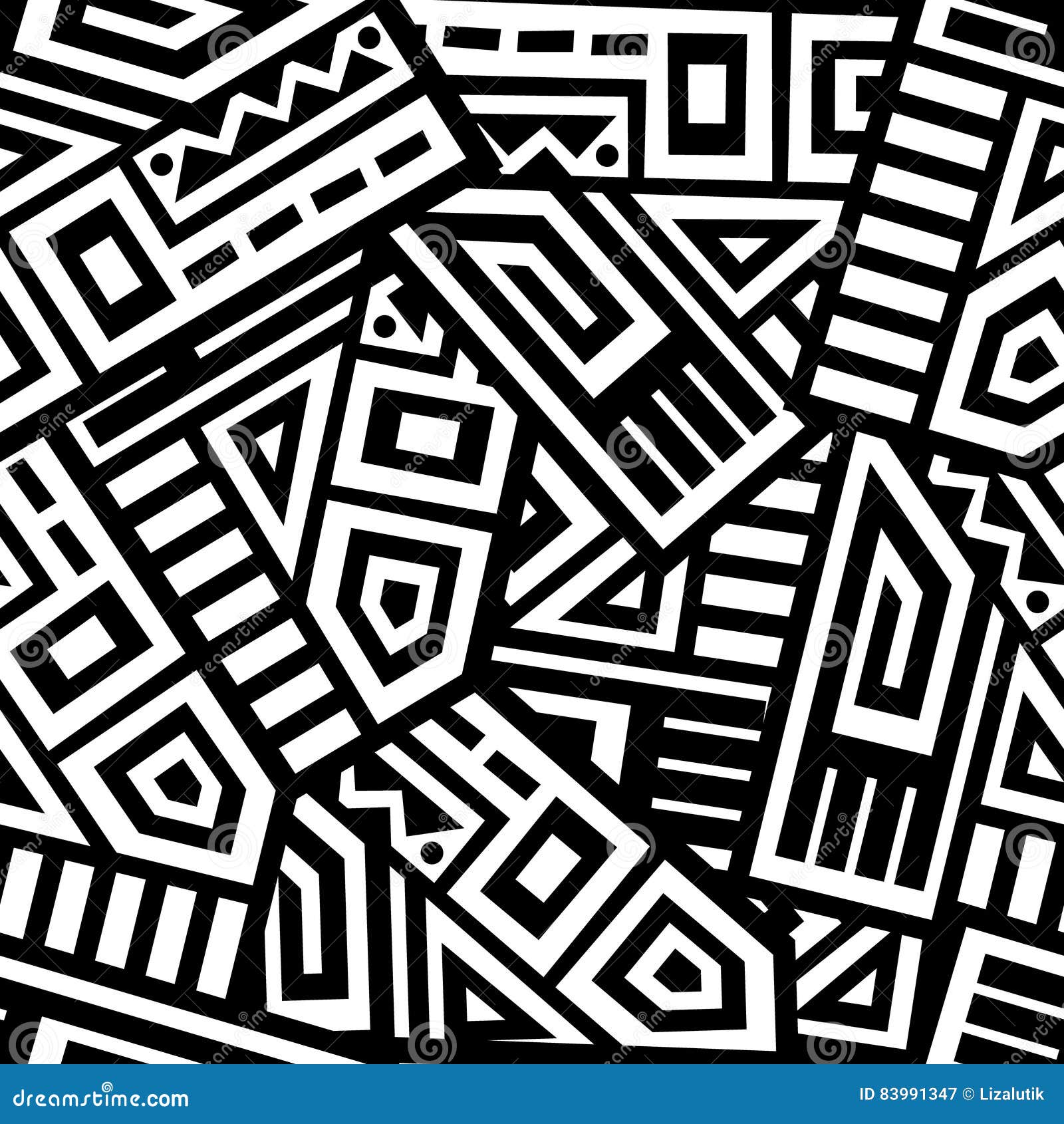 Aztec Vector Seamless Pattern Stock Vector - Illustration of boho, maze ...