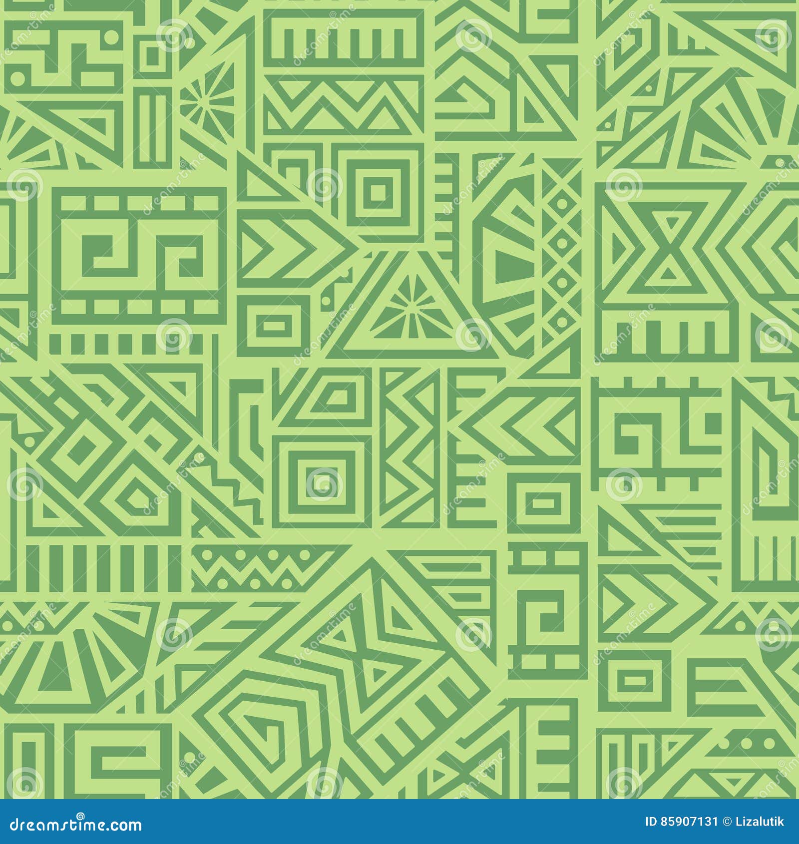 Aztec Vector Seamless Pattern Stock Vector - Illustration of mayan ...