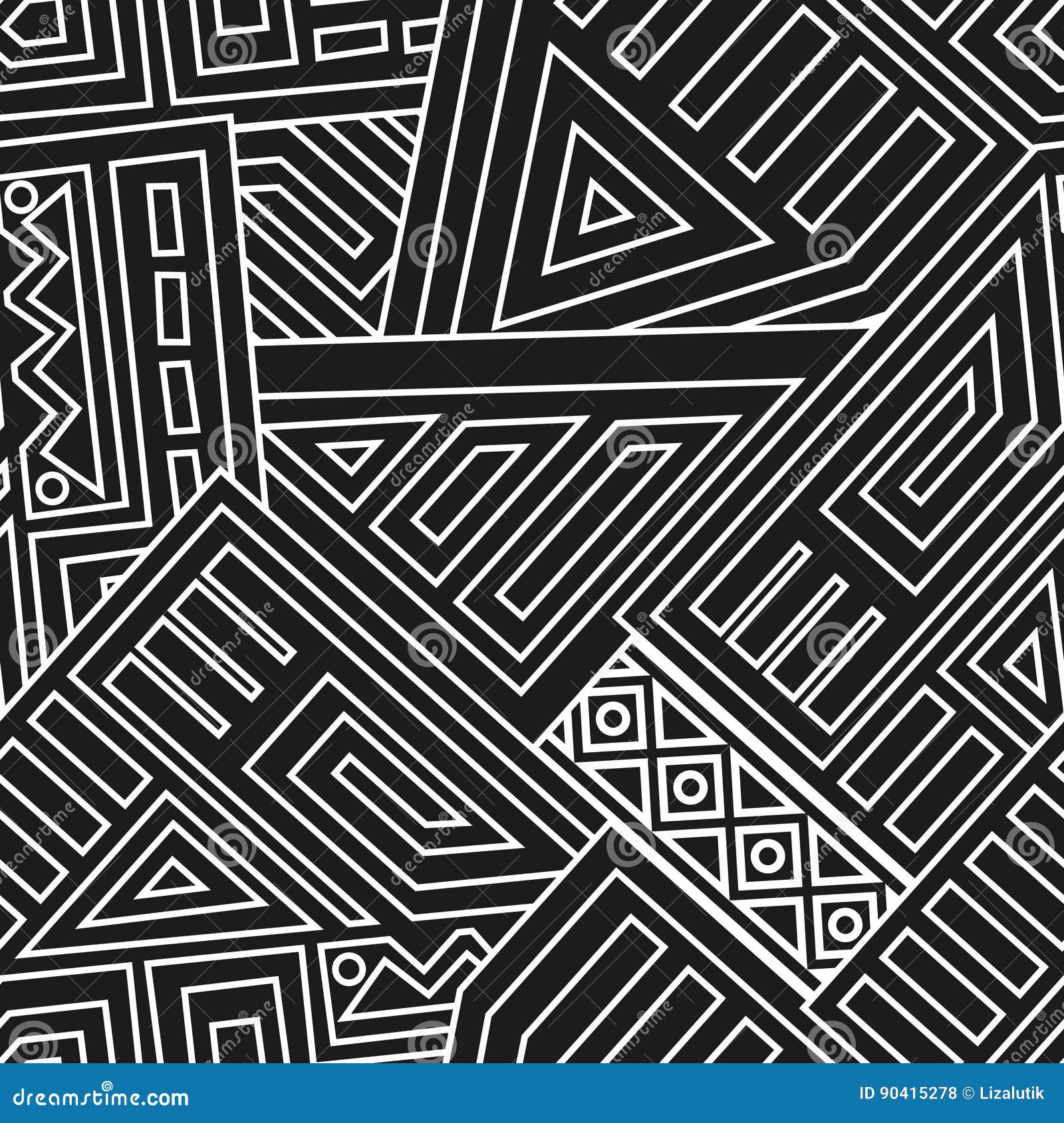 Aztec Vector Seamless Pattern Stock Vector - Illustration of geometric ...