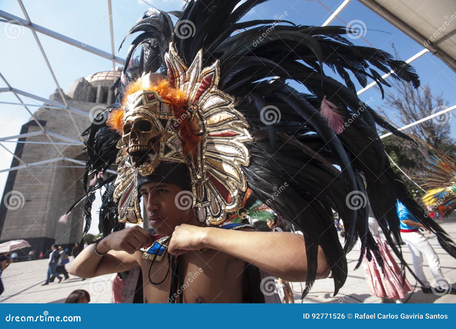 Aztec warrior editorial photo. Image of aztec, square - 92771526