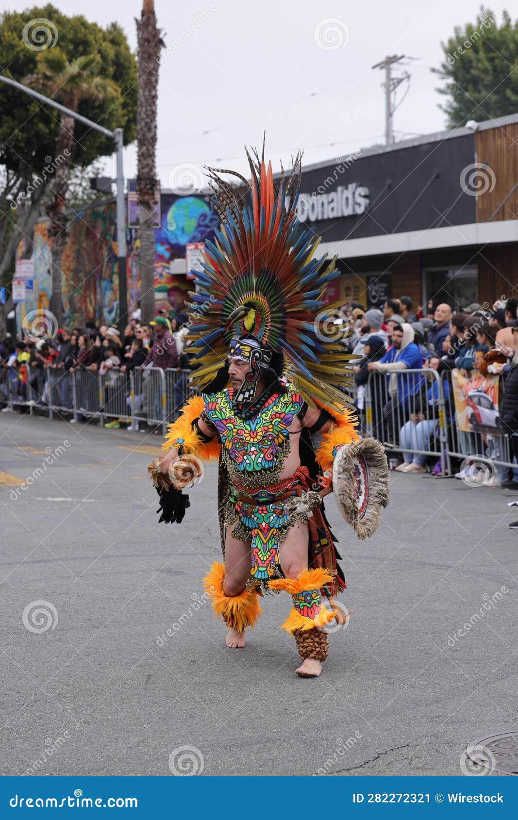 Aztec Warrior Dancing at Carnaval San Francisco Editorial Photo - Image ...