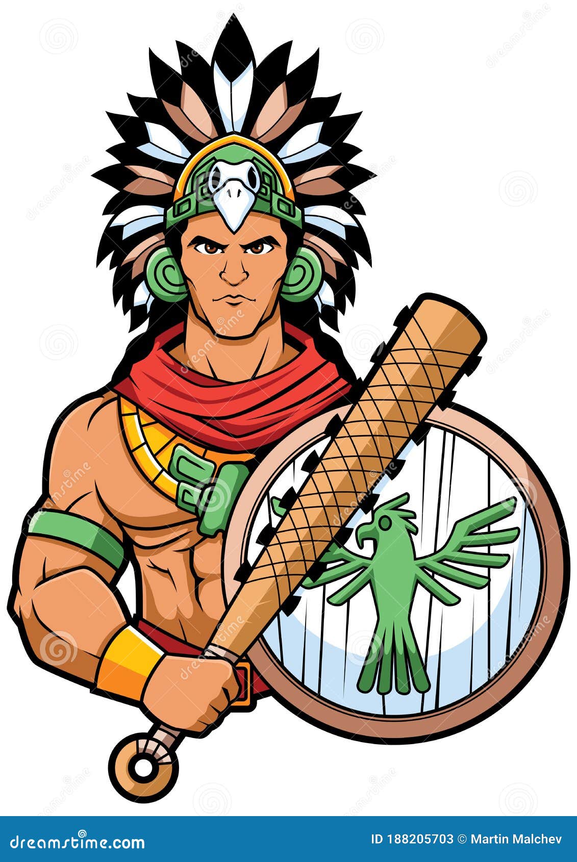 Aztec Warrior Symbol Vector Illustration | CartoonDealer.com #37175372