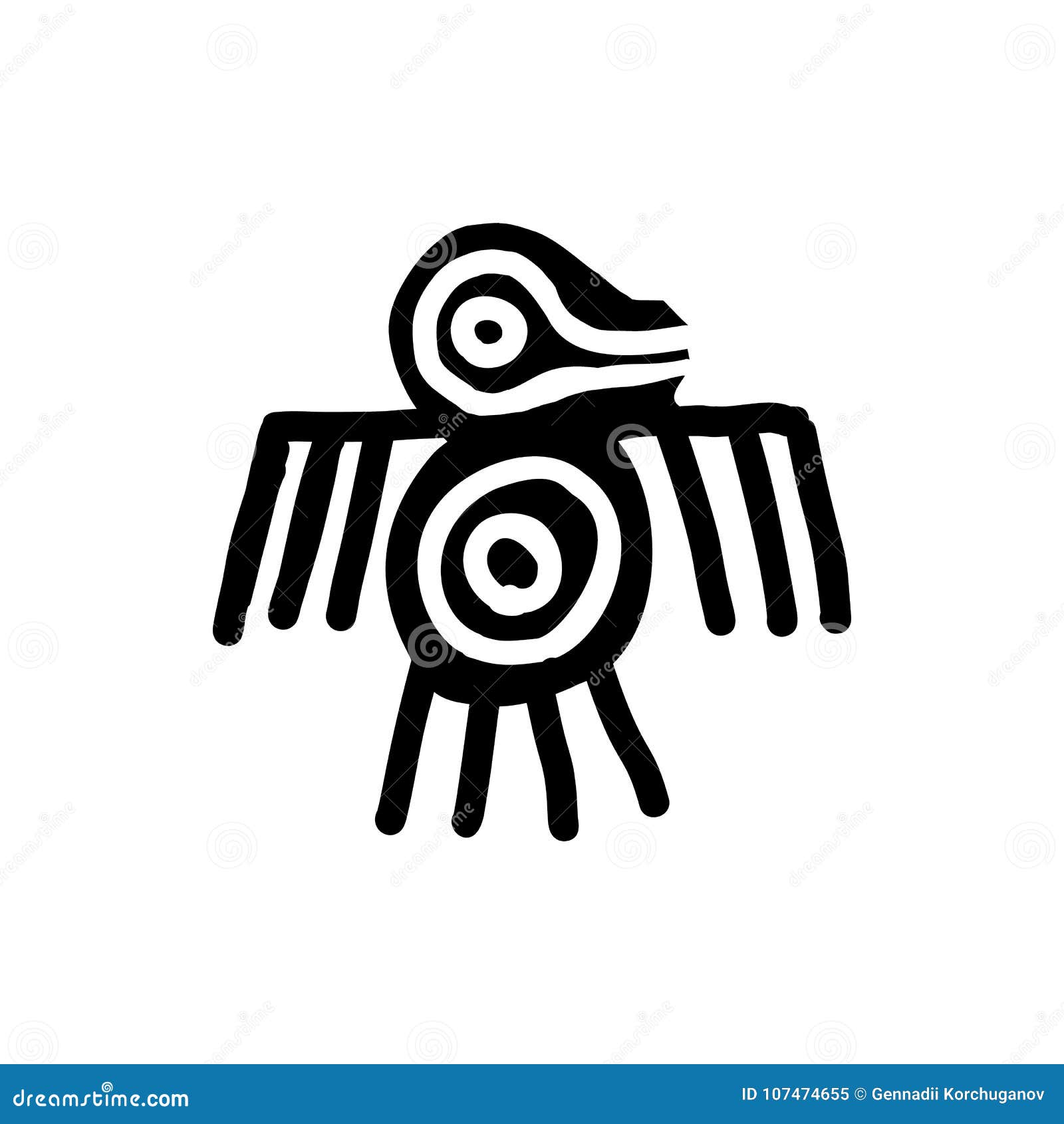 Azteca Del Icono Del Pájaro Ilustración del Vector - Ilustración de ...