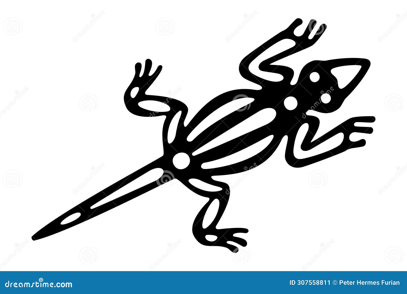 Lizard Symbol of Ancient Mexico, Aztec Clay Stamp Motif, Showing ...