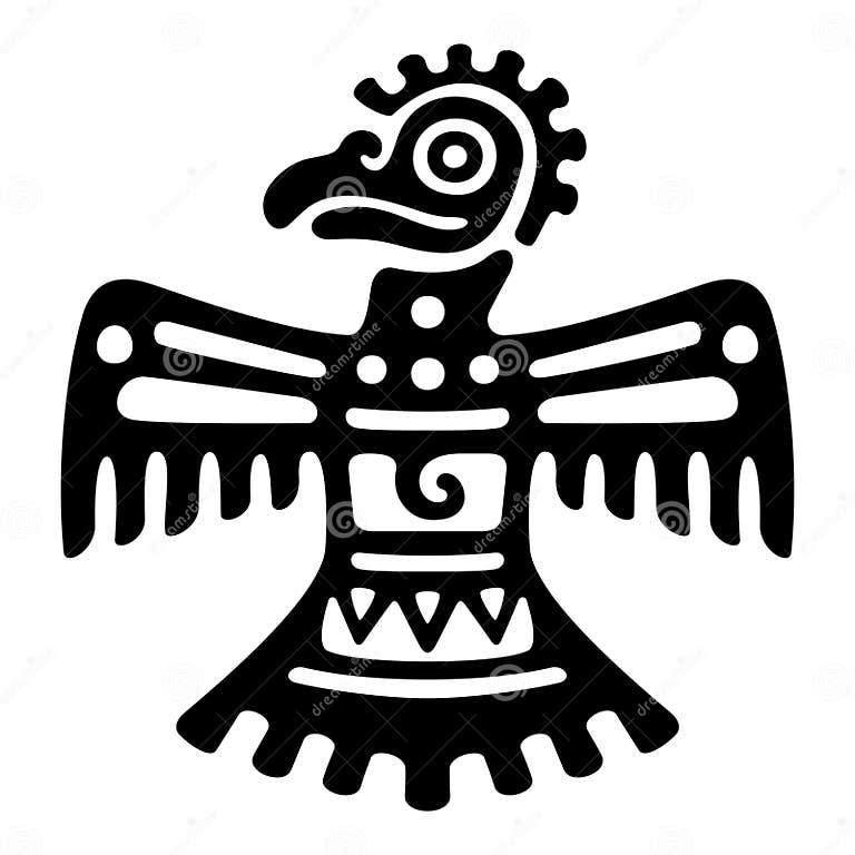 Roadrunner Symbol of Ancient Mexico, Aztec Motif, Showing a Chaparral ...