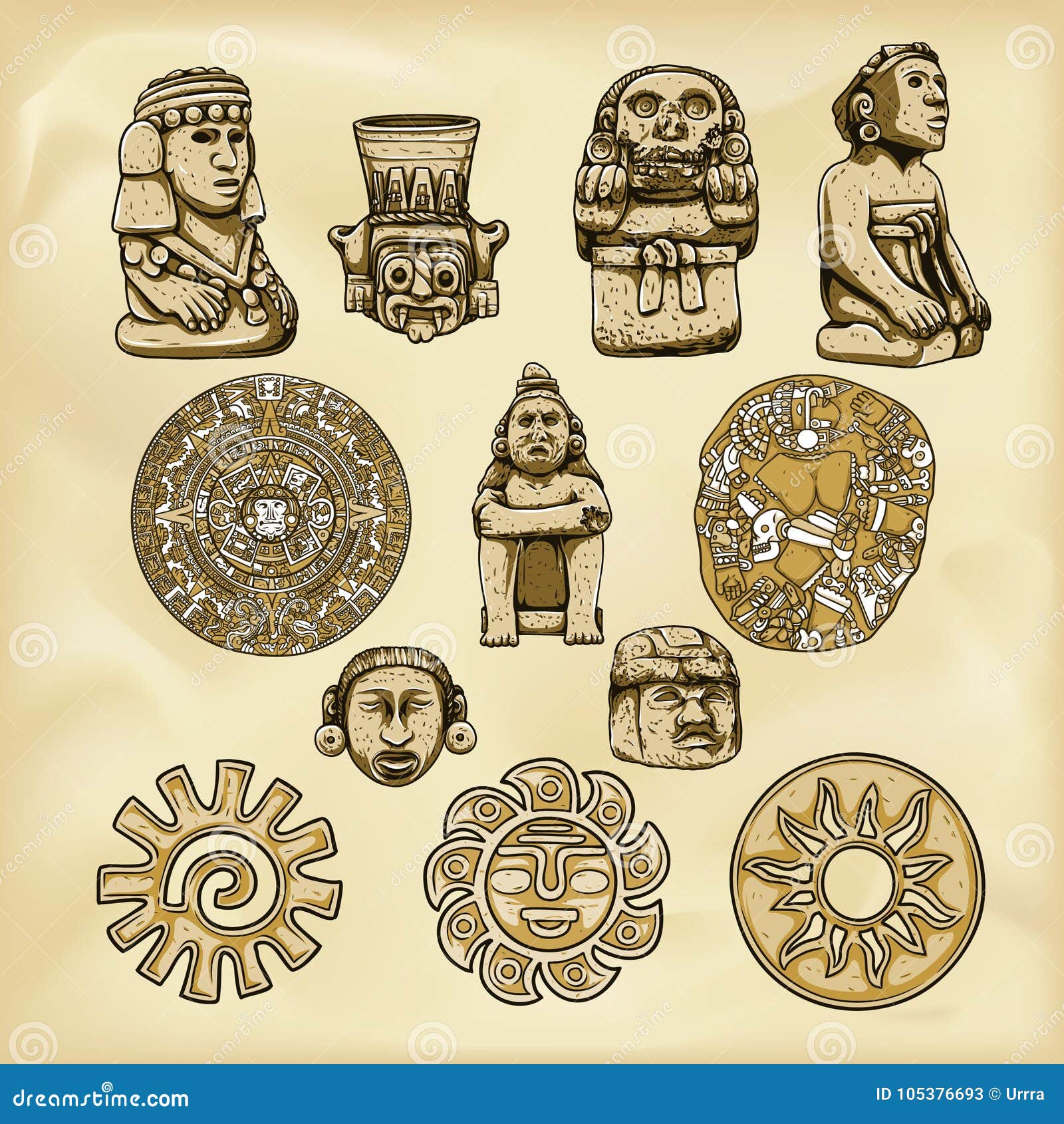 Aztecs illustration stock vector. Illustration of native - 105376693