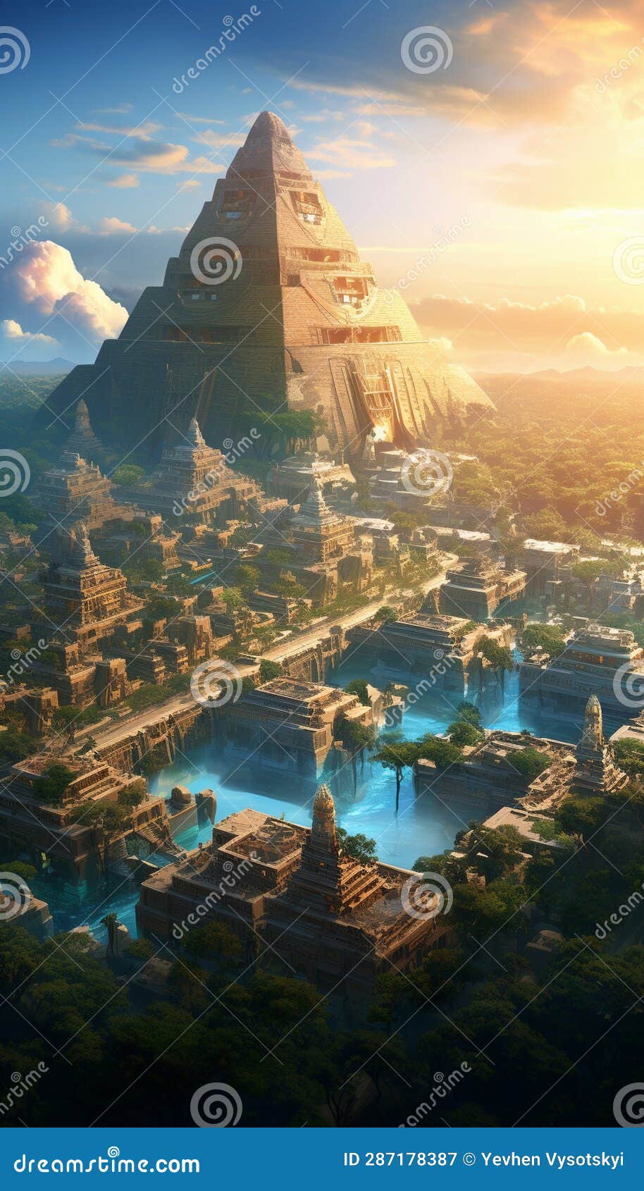 Pyramids And Temples Of Ancient Egypt, Babylon, Maya. Cartoon Vector ...