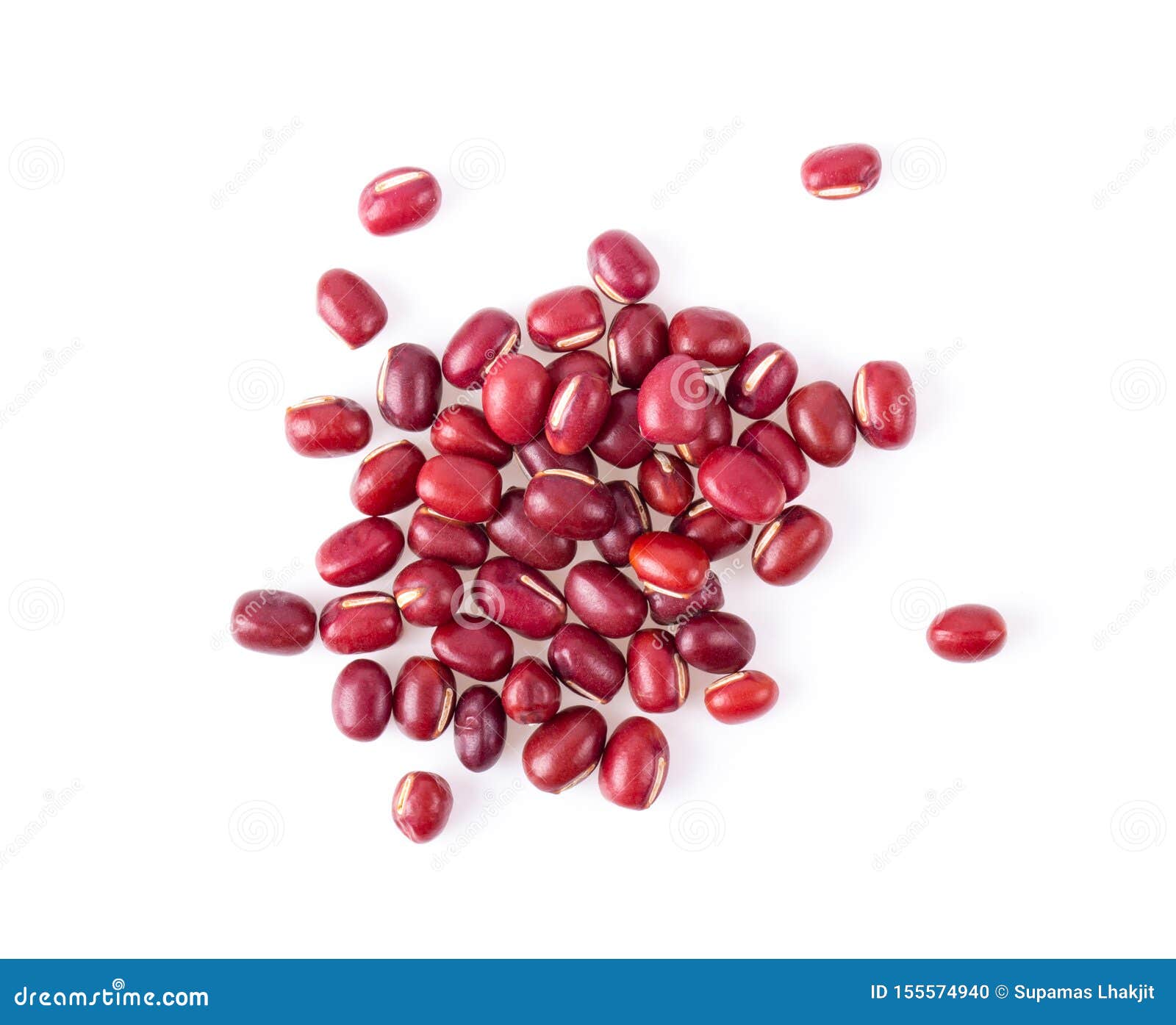 Azuki Bean or Red Bean Seeds Top View on White Stock Photo - Image of ...