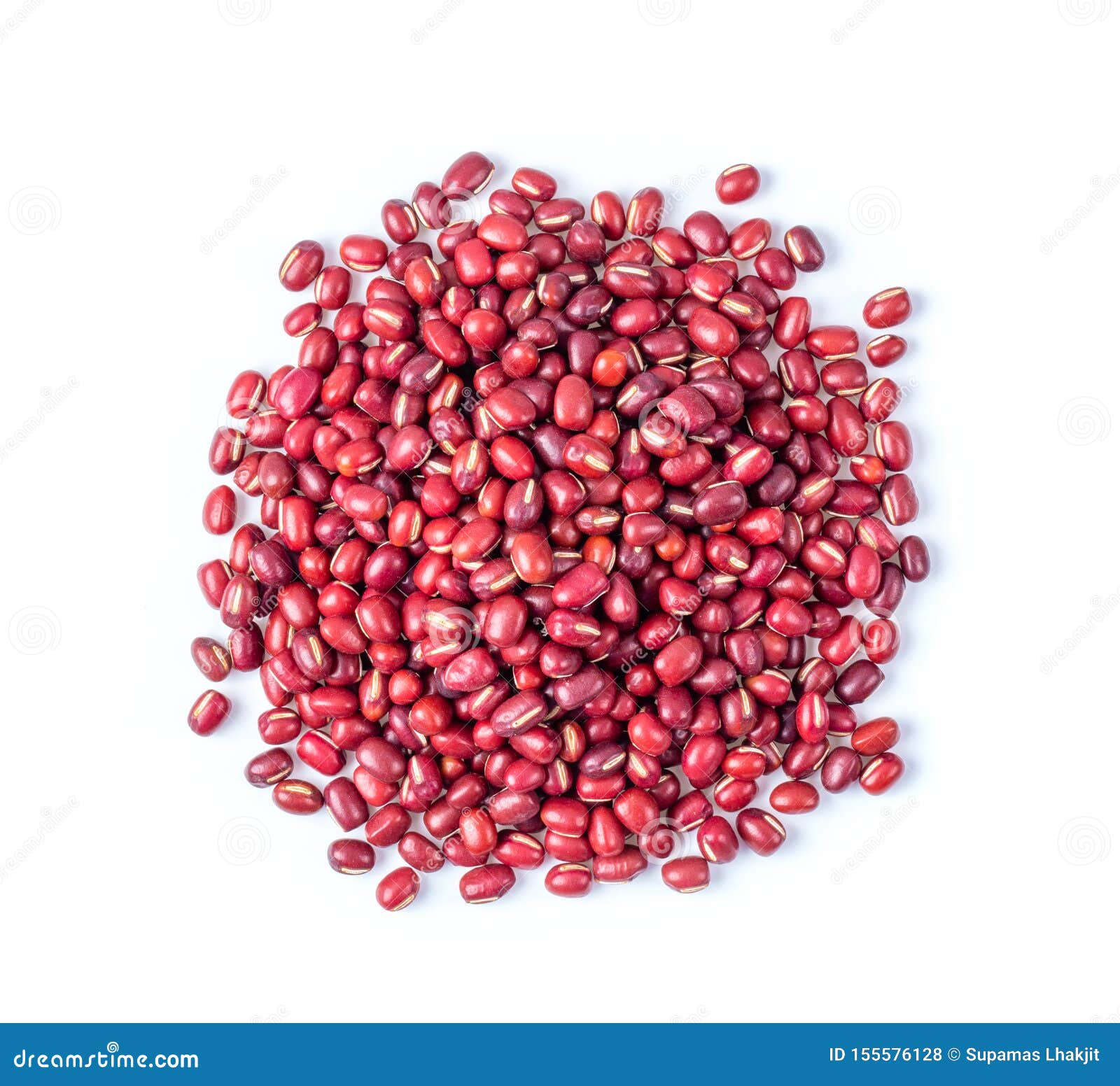 Azuki Bean or Red Bean Seeds Top View on White Background Stock Photo ...