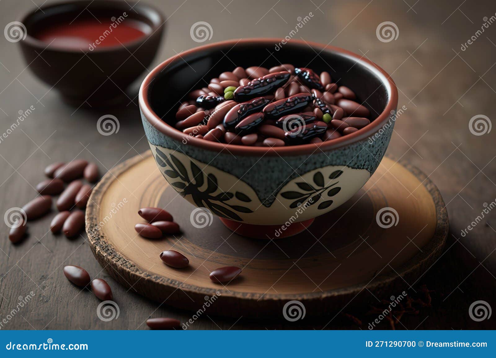 Azuki Japan Red Beans in a Bowl, AI Generated Stock Illustration ...