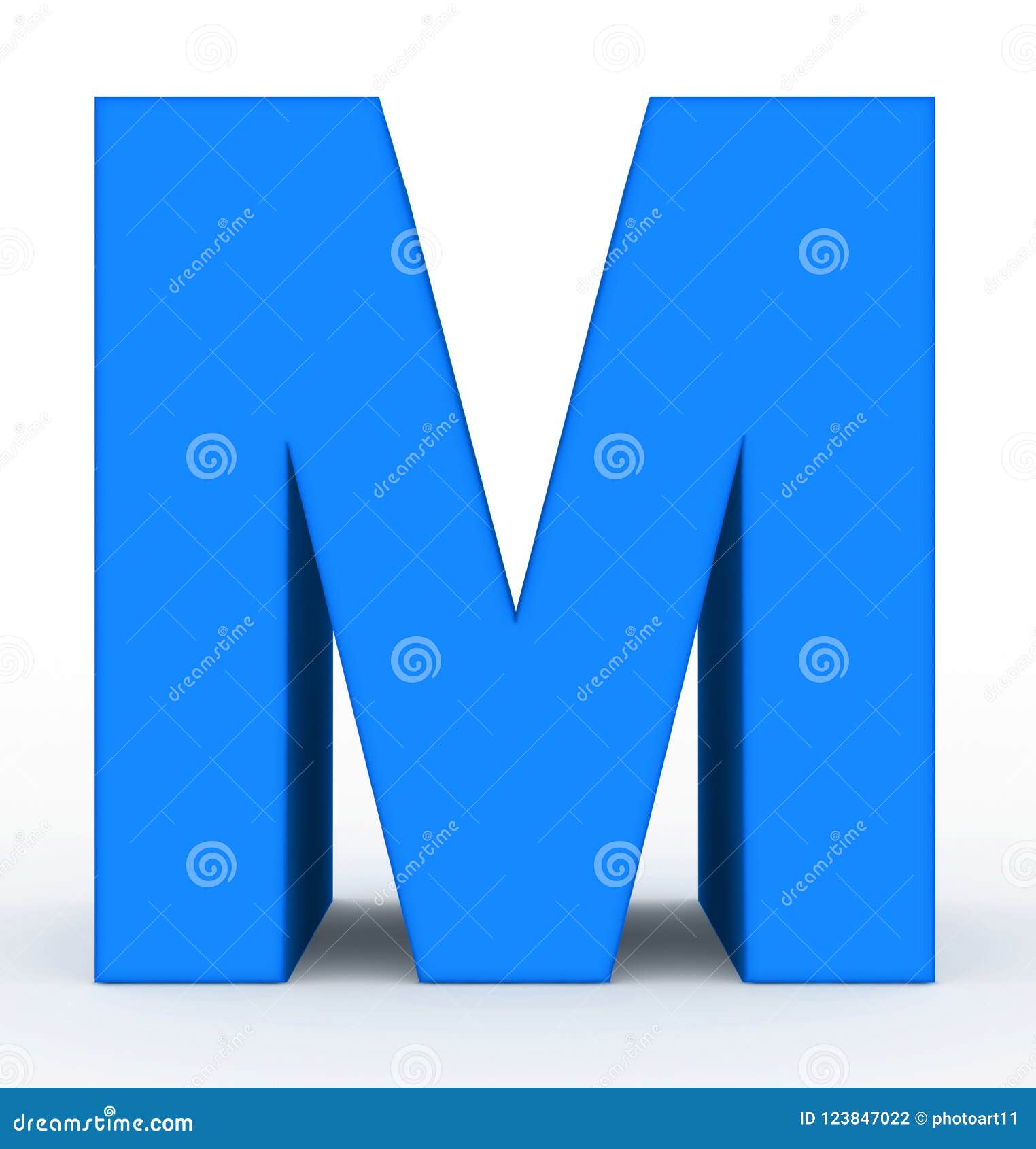 Azul Da Letra M 3d Isolado No Branco Ilustração Stock - Ilustração de ...