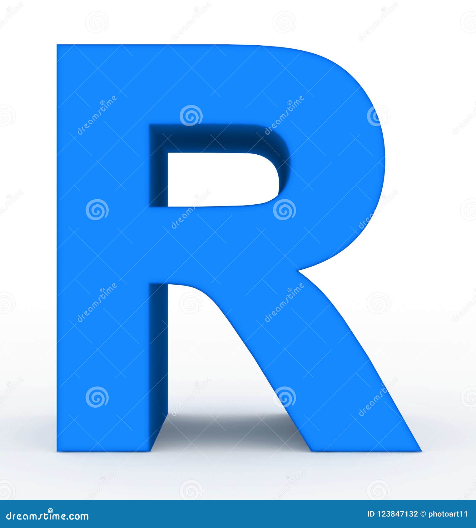 Azul Da Letra R 3d Isolado No Branco Ilustração Stock - Ilustração de ...