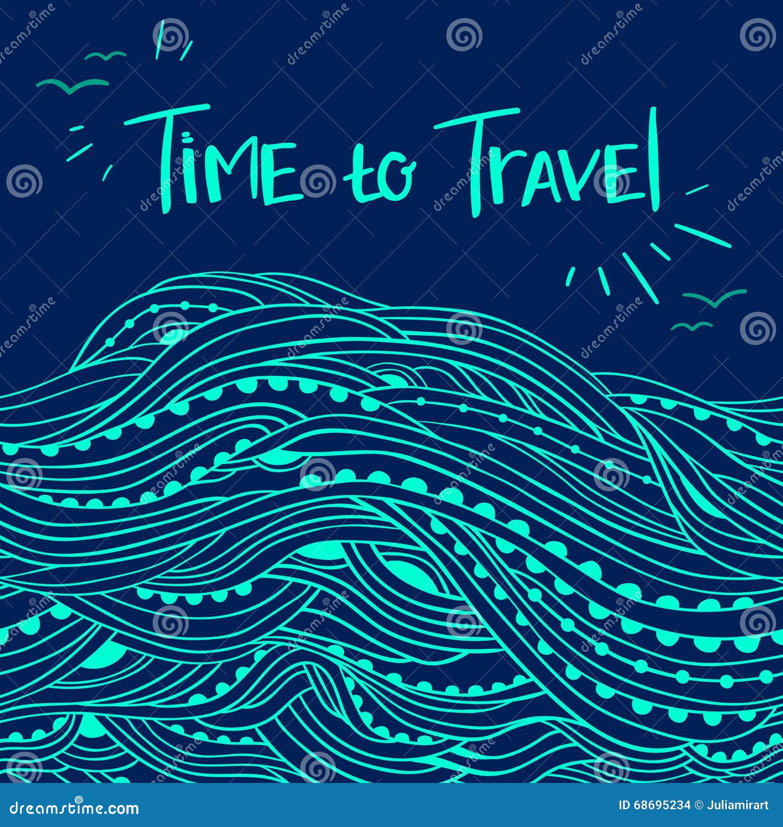 Azul De La Frontera Del Mar Ilustración del Vector - Ilustración de ...