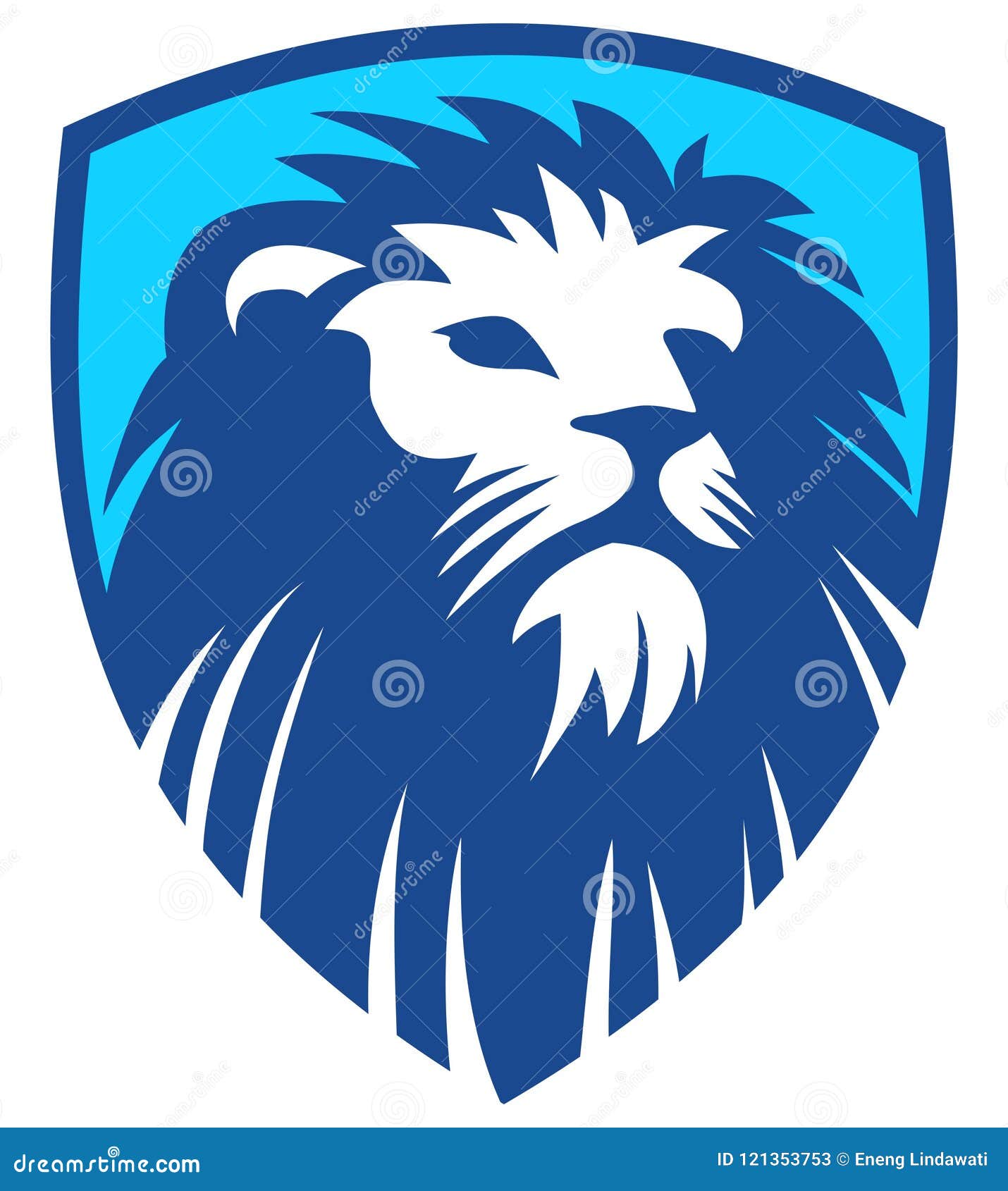 Azul de Lion Shield ilustração stock. Ilustração de logotipos - 121353753