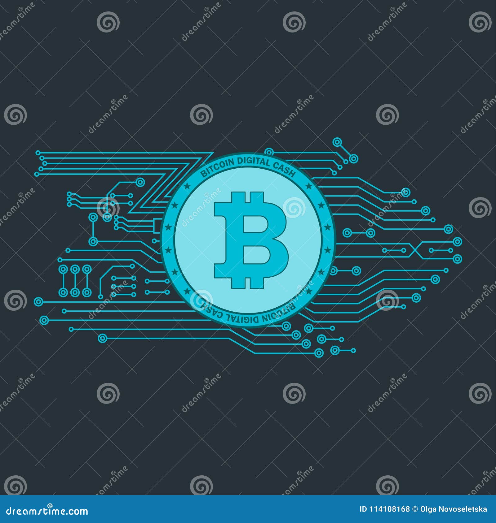 Azul del cartel de Bitcon ilustración del vector. Ilustración de ...