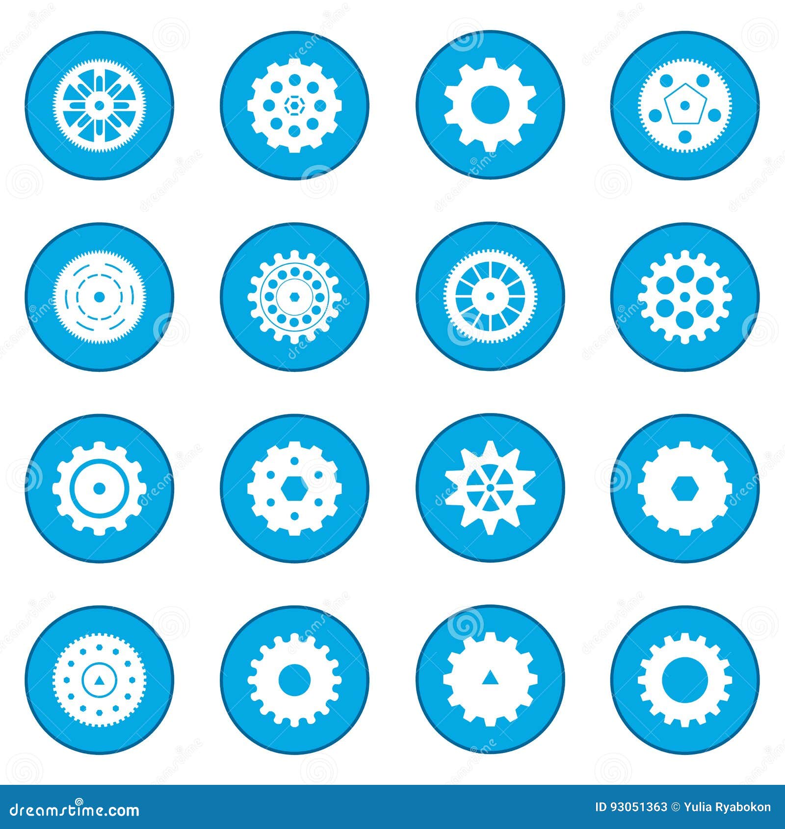 Azul Del Icono Del Engranaje Ilustración del Vector - Ilustración de ...