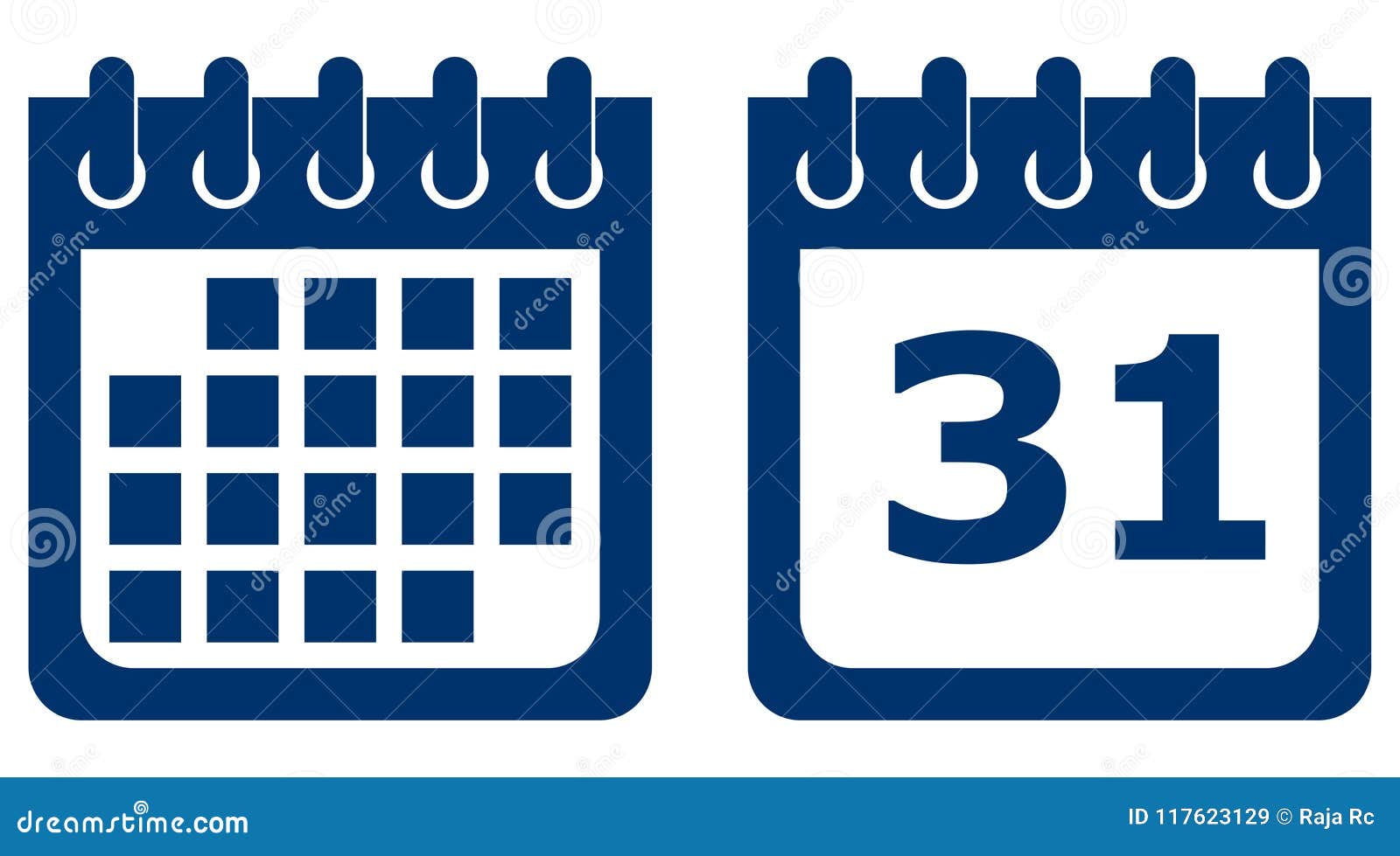 Azul Del Icono Del Vector Del Calendario En Blanco Ilustración del ...