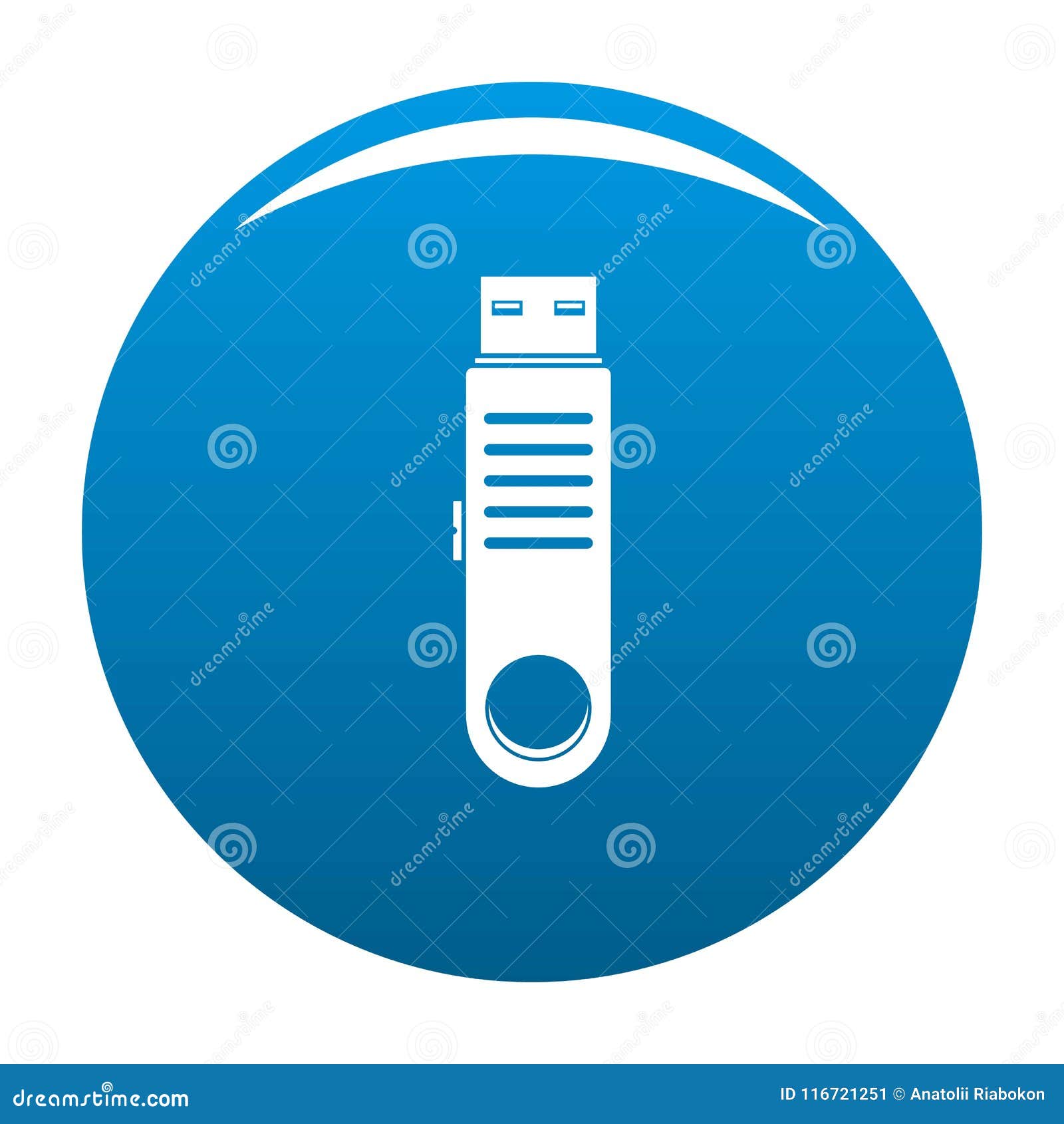 Azul Del Vector Del Icono Del Usb Ilustración del Vector - Ilustración ...