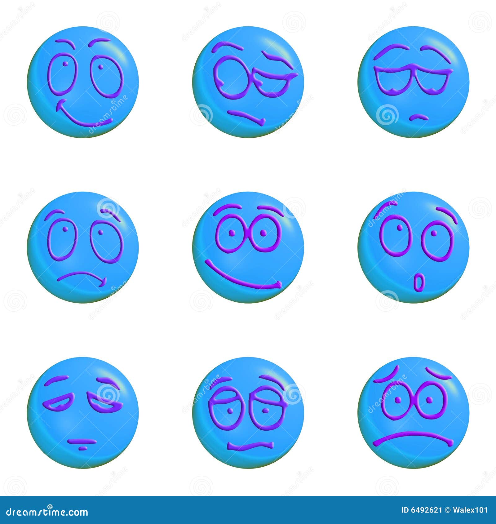 Azul Determinado Del Emoticon Imagen. Imagen: 6492621