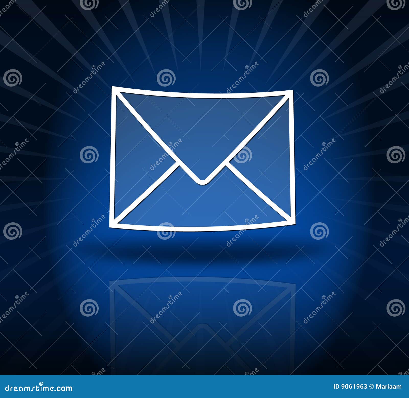 Azul do email ilustração stock. Ilustração de contato - 9061963