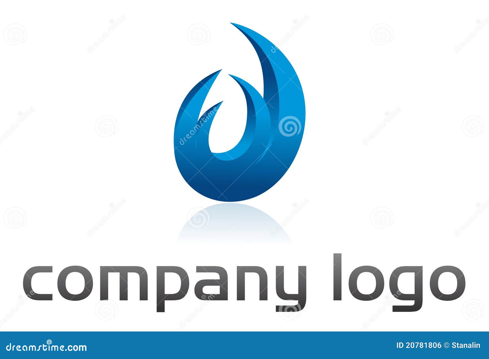 Azul Do Logotipo Do Vetor Da Flama Ilustração do Vetor - Ilustração de ...