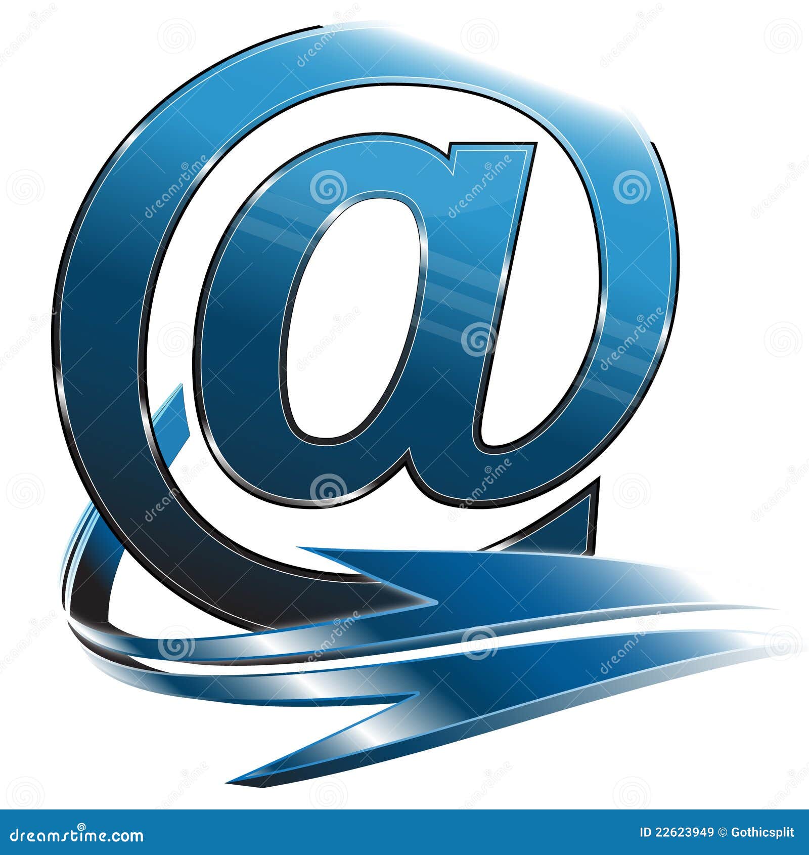 Azul do símbolo do email ilustração stock. Ilustração de correio - 22623949