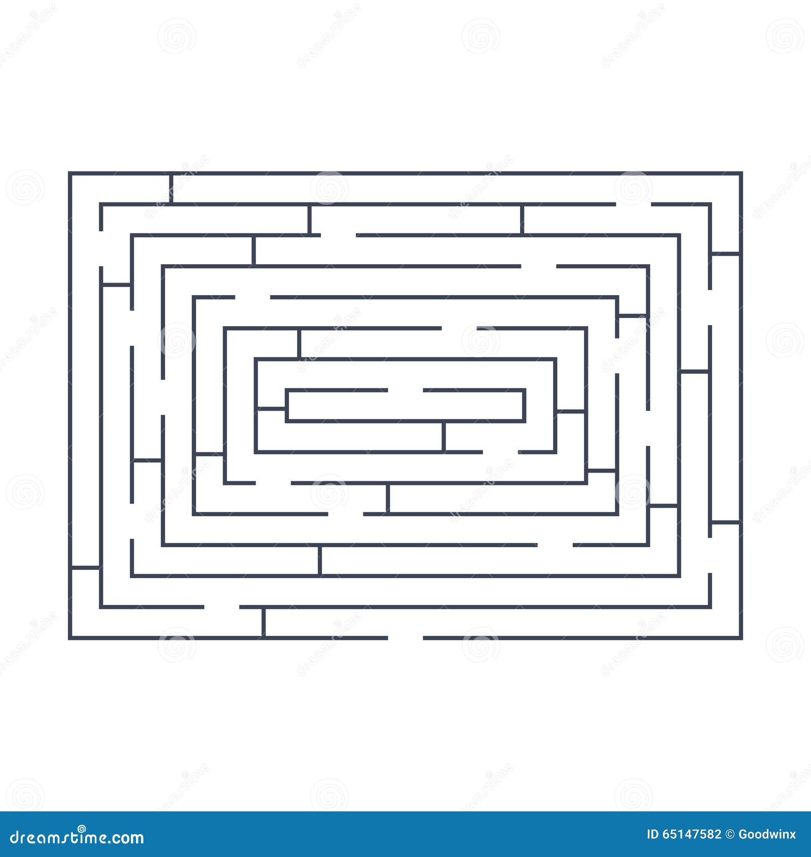 Azul Rectangular Del Laberinto Del Rompecabezas Del Laberinto En Blanco ...