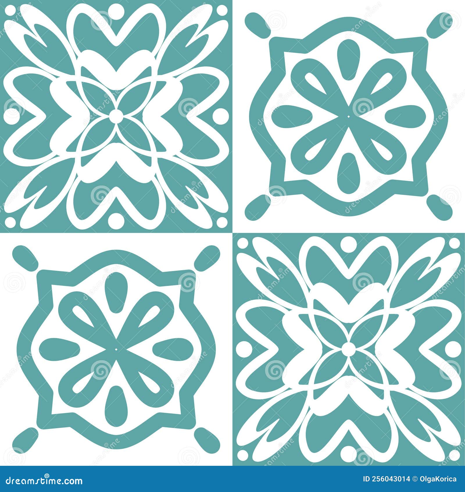 Azulejo Blue Pastel Seamless Pattern, Traditional Spanish Pattern for ...