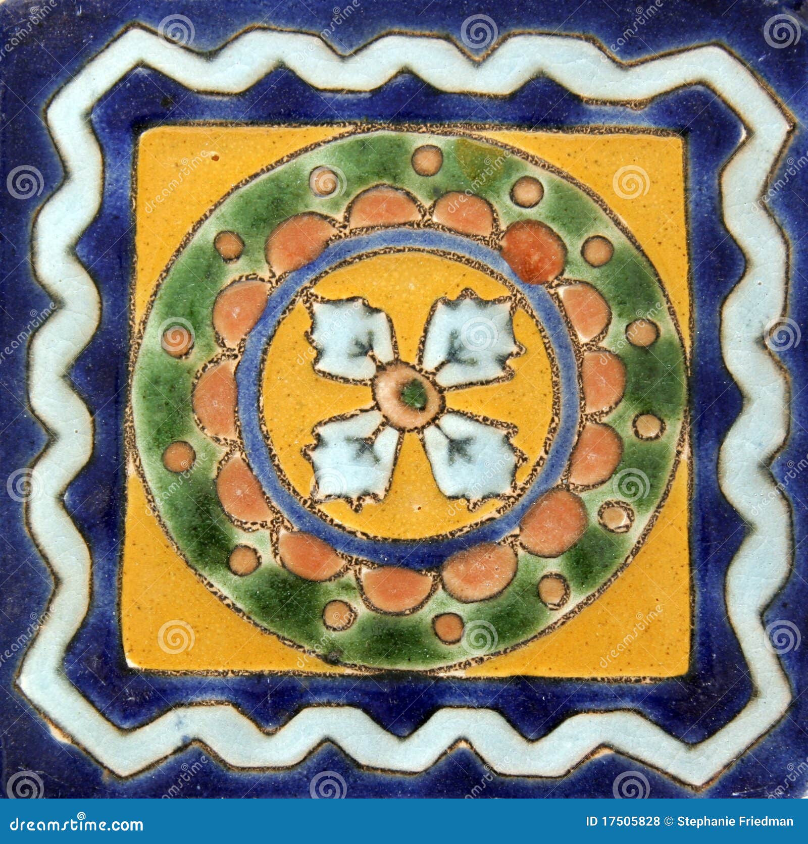 Azulejo mexicano cuadrado foto de archivo. Imagen de brillante - 17505828