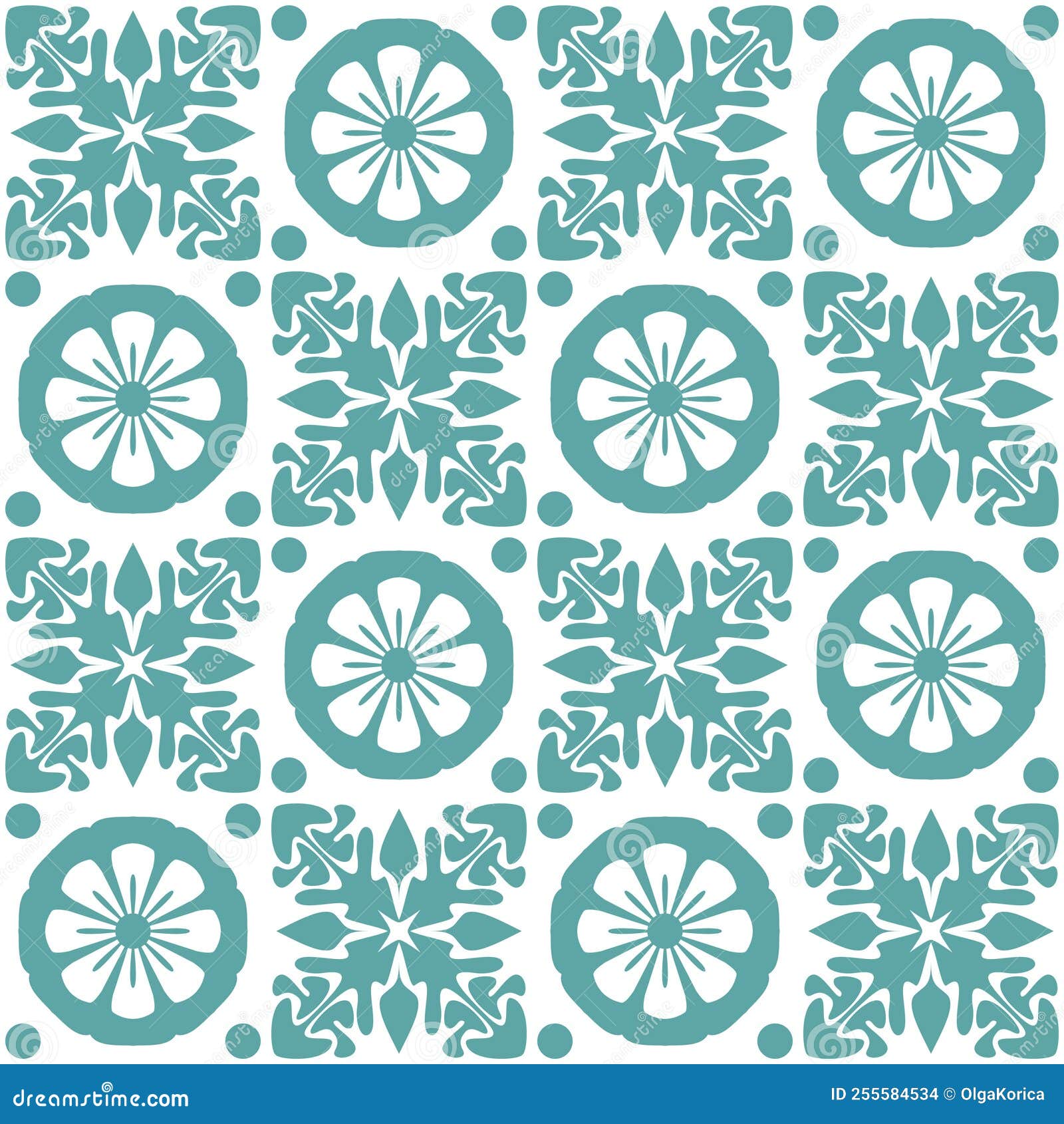 Azulejo Seamless Pattern Stylish Trendy Ceramic Tile Design Element for ...