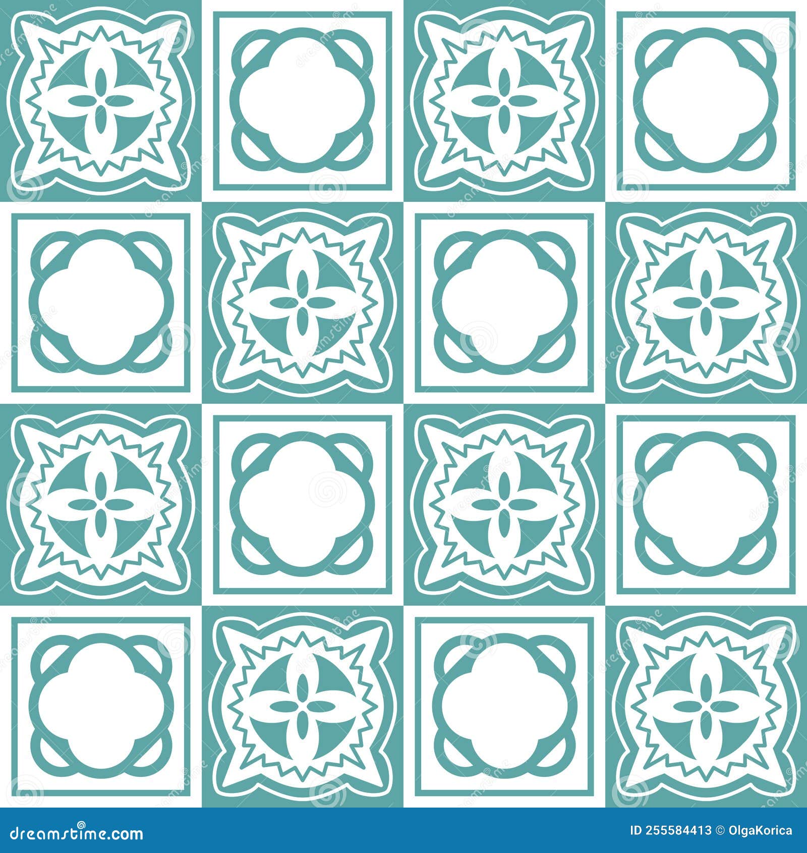 Azulejo Seamless Pattern Stylish Trendy Ceramic Tile Design Element for ...